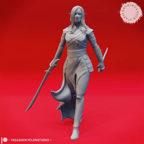 Drow Assassin 3d Printed Mini For Tabletop Gaming Dungeons And