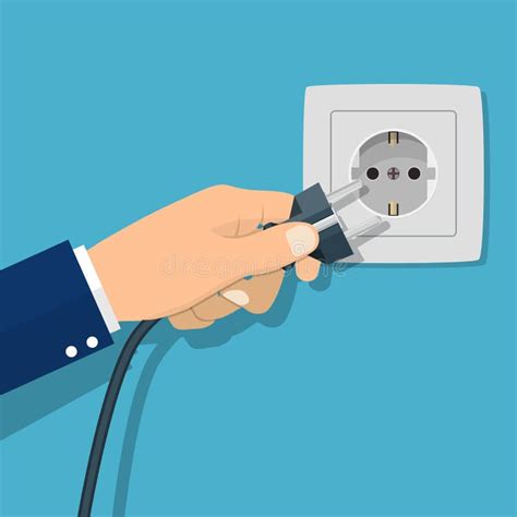Electric Power Plug With Socket Vector Illustration Flat Design Connecting Power Plug Stock