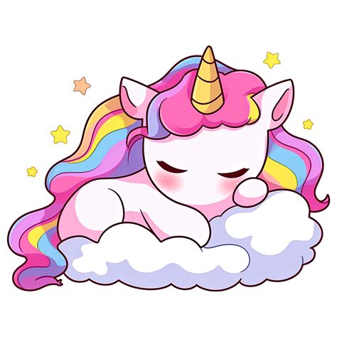 Cute Chibi Rainbow Unicorn Clipart Ai Generative 33494731 Png