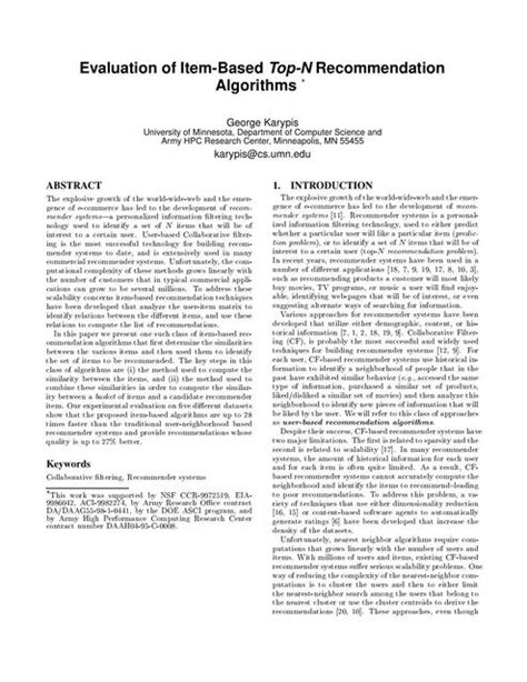 Evaluation Of Item Based Top N Recommendation Algorithm Sergio Rios 5