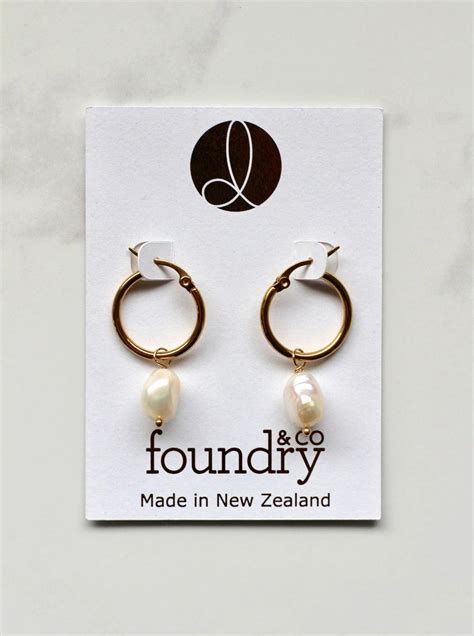 Ariel Pearl Hoops Foundry And Co Bays And Leo