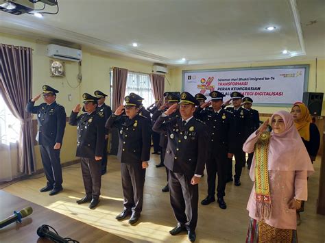 Upacara Virtual Dan Syukuran Hbi Ke 74 Di Aula Kantor Kantor Imigrasi