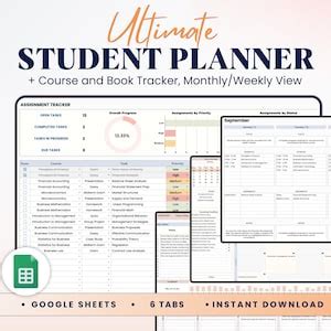 Assignment Tracker Babe Academic Planner University Class Schedule