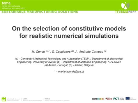 On The Selection Of Constitutive Models For Realistic Numerical Simulations Ppt