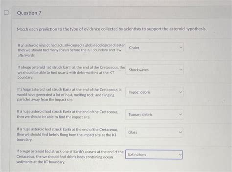 Solved Match Each Prediction To The Type Of Evidence