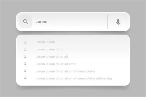 Ui Ux 디자인 및 웹 사이트에 대한 제안이 있는 검색 모음입니다 검색 주소 및 탐색 모음 아이콘입니다 웹 사이트에 대한 검색