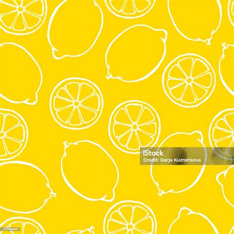 손으로 그린 과일 요소 레몬 원활한 패턴 채식 벽지 디자인 포장 섬유 배경 디자인 엽서 및 포스터 0명에 대한 스톡 벡터 아트 및 기타 이미지 Istock