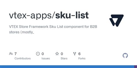 GitHub Vtex Apps Sku List VTEX Store Framework Sku List Component