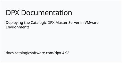 Deploying The Catalogic Dpx Master Server In Vmware Environments Dpx