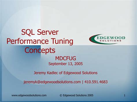 PPT SQL Server Performance Tuning Concepts PowerPoint Presentation Free Download ID