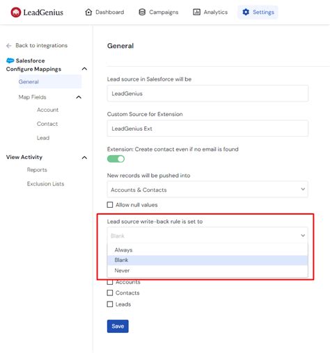 Salesforce Field Mapping On Leadgenius Leadgenius