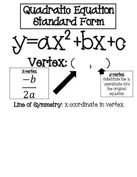Quadratic Functions Vertex Form Notes By TeachingTipswithJanowitz