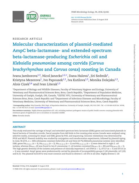 Pdf Molecular Characterization Of Plasmid Mediated Ampc Beta Lactamase And Extended Spectrum