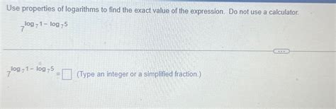solved use properties of logarithms to find the exact value