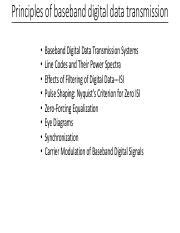 Principles Of Baseband Digital Data Transmission Line Codes Course Hero