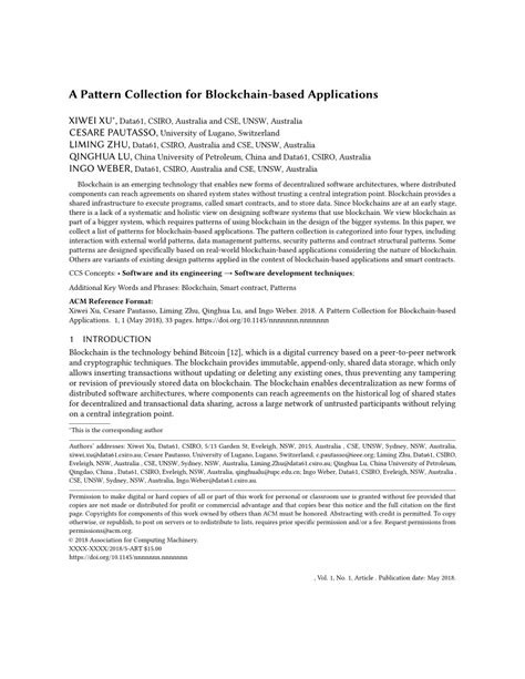 Pdf A Pattern Collection For Blockchain Based Applications