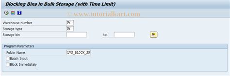 LX05 SAP Tcode Block Bins In Bl Storage W Time Lim