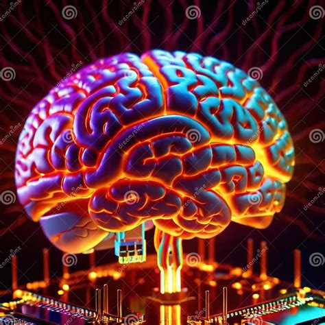 Brain On A Microchip Showing Artificial Intelligence And Computer