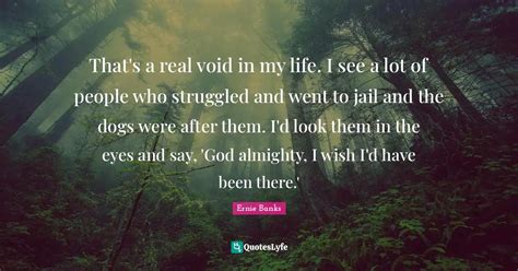 Thats A Real Void In My Life I See A Lot Of People Who Struggled And Quote By Ernie Banks
