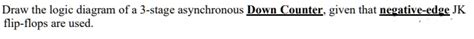 Solved Draw The Logic Diagram Of A 3 Stage Asynchronous Down Counter Given That Negative Edge