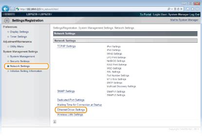 Configuring Ethernet Settings