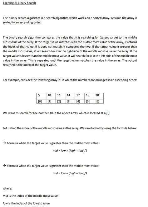 Solved The Binary Search Algorithm Compares The Value That