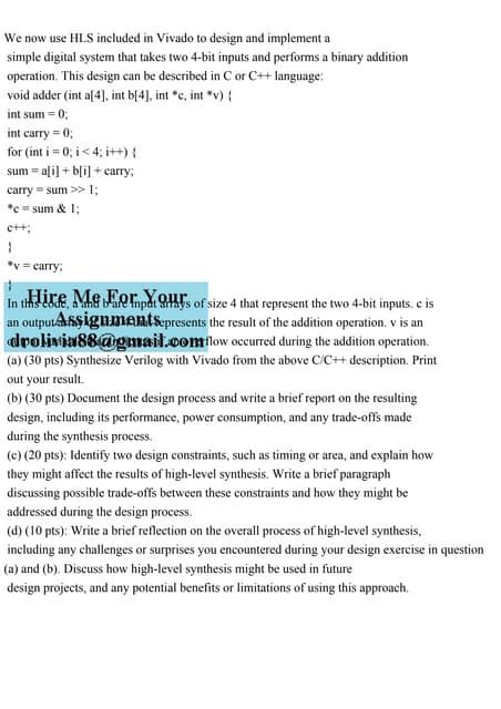 We Now Use Hls Included In Vivado To Design And Implement A Simplepdf