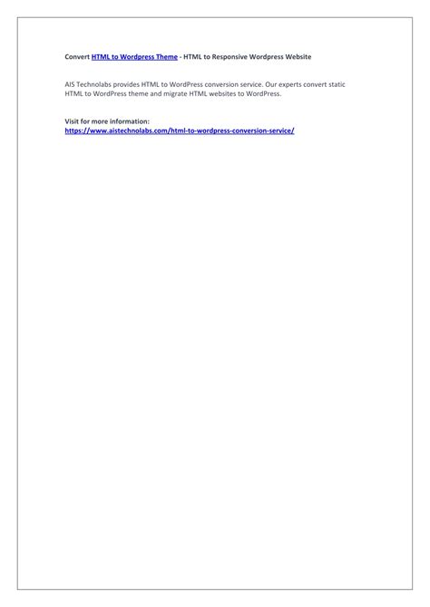 Ppt Convert Html To Wordpress Theme Html To Responsive Wordpress