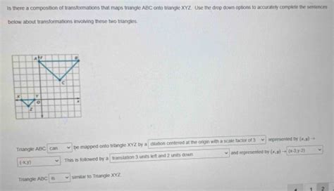 Solved Ts There A Composition Of Transformations That Maps Triangle
