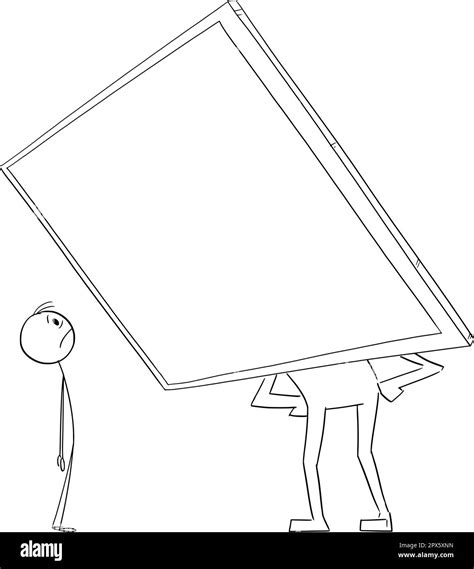 person or human facing computer technology or ai vector cartoon stick figure illustration