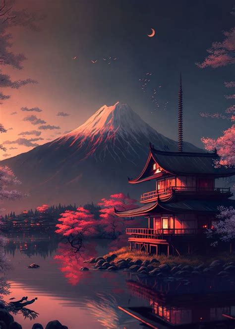 Japanese Dream Poster Picture Metal Print Paint By Dennex Designs