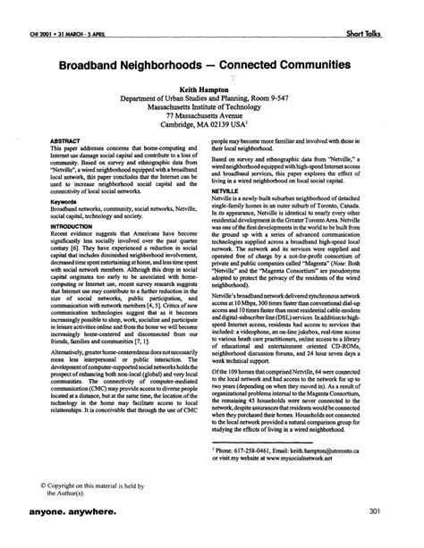 PDF Broadband Neighborhoods Connected Communities