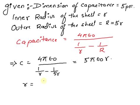 Solved Heck Your Understanding The Radius Of The Outer Sphere Of A Spherical Capacitor Is Five