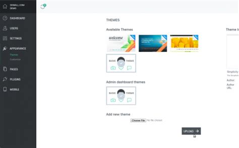 Appearance Oxwall Software Documentation