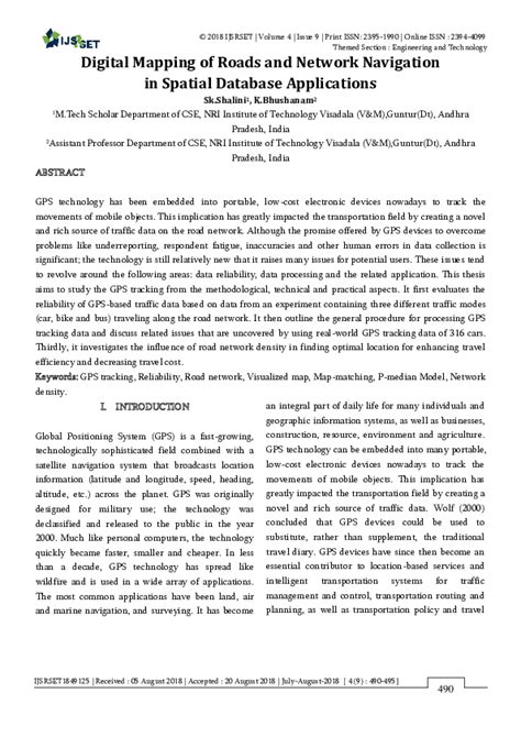 Pdf Digital Mapping Of Roads And Network Navigation In Spatial