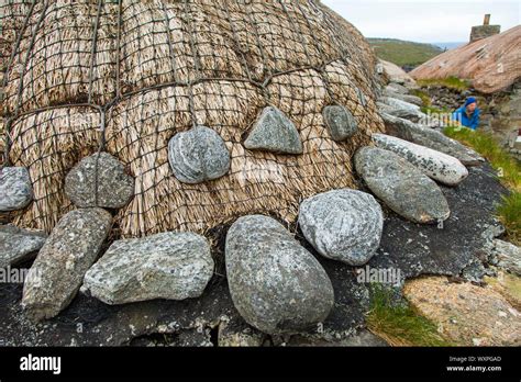 Pueblo De Gearrannan Gearrannan Blackhouses Isla Lewis Outer Hebrides Escocia Uk Stock