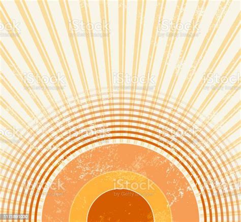 복고풍 성화상 버스트 음파 원이있는 70 년대 스타일의 추상적 인 빈티지 음악 배경 Sunburst 템플릿 배경 주제에 대한