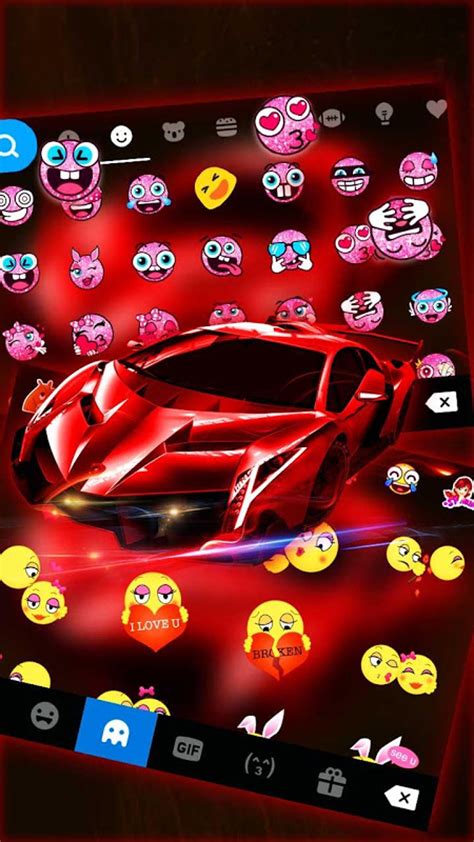 Red Racing Sports Car Keyboard Theme APK For Android Download