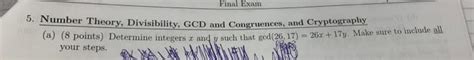 5 Number Theory Divisibility Gcd And Congruences