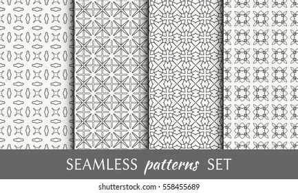 Set Seamless Geometric Line Patterns Endless Stock Vector Royalty Free