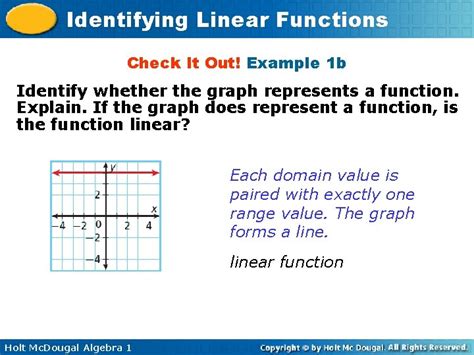 Identifying Linear Functions Warm Up Lesson Presentation Lesson