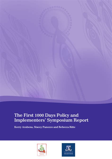 Pdf The First 1000 Days Policy And Implementers Symposium Report