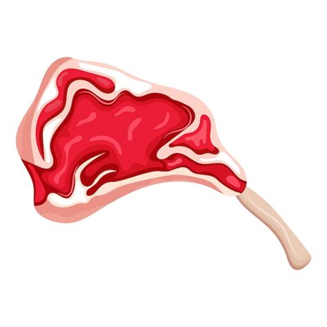 갈비뼈 벡터 일러스트 레이 션에 고기 스테이크 프리미엄 벡터