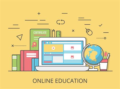 온라인 교육 배경 무료 벡터