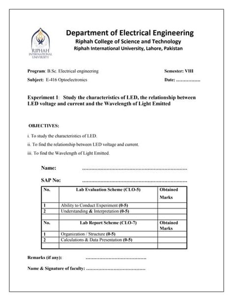 Optoelectronics Experiment 1 Pdf