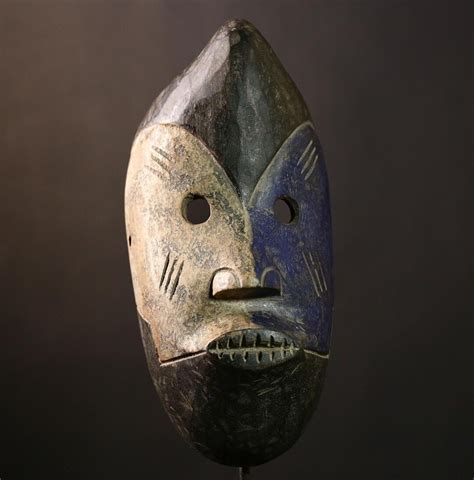 African Igbo Mask Hand Carved Wooden Tribal Spirit Mask Unique Wall