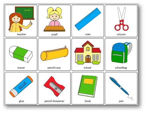 Classroom Objects Memory Game Tema De La Familia Para Preescolar Figuras Geometricas Para