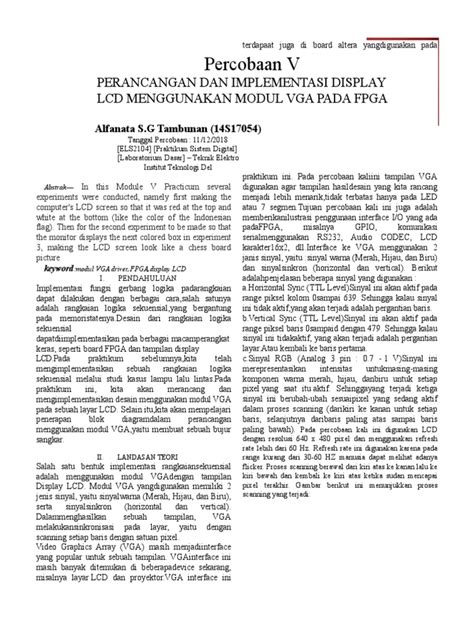 Perancangan Dan Implementasi Display Lcd Menggunakan Modul Vga Pada