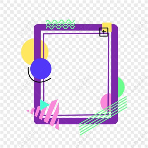 자주색 기하학적 프레임 일러스트 추상 멤피스 그래픽입니다 유치원연필통로 Png 일러스트 무료 다운로드 Lovepik