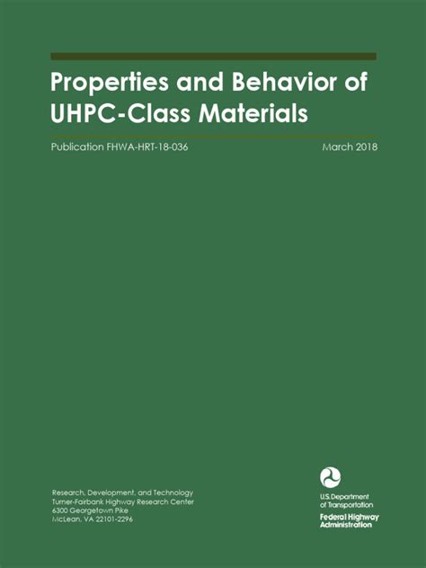 Properties And Behavior Of Uhpc Class Materials Pdf Deformation Engineering Fatigue
